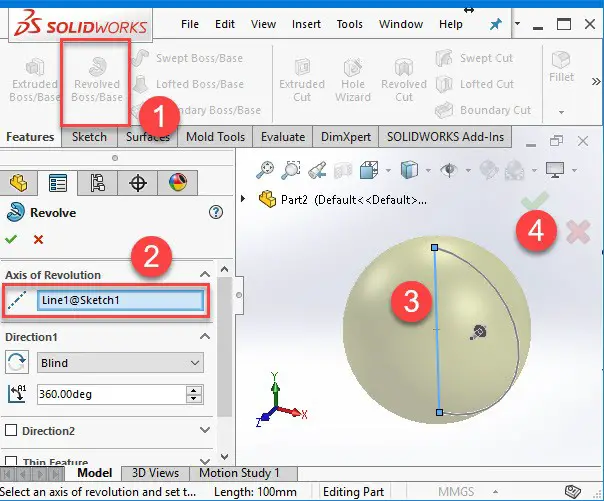 Solidworks Tutorial How To Create A Sphere In Solidworks Tutorial45